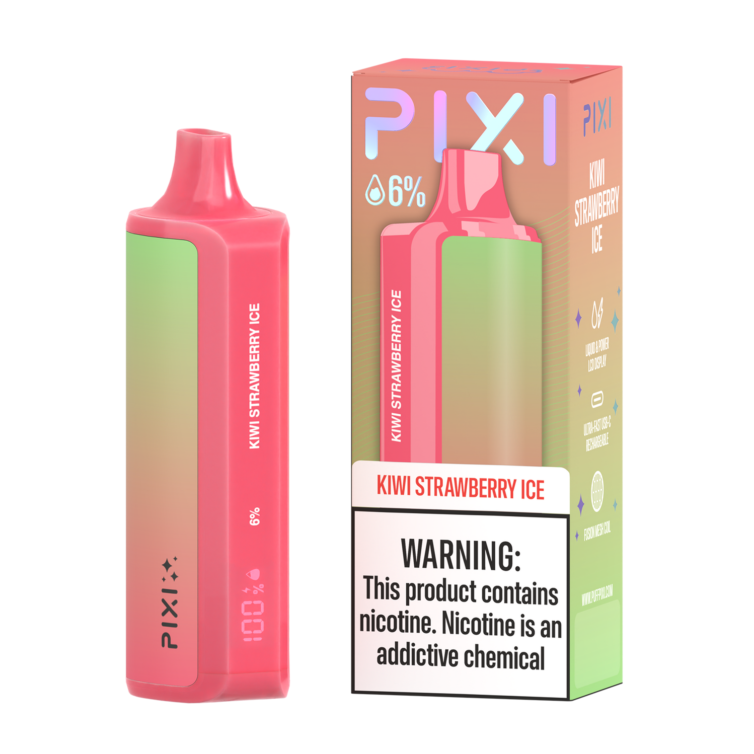 PIXI Pro Vape (8000 Puffs) 6% Nicotine | LCD Display Indicator ...